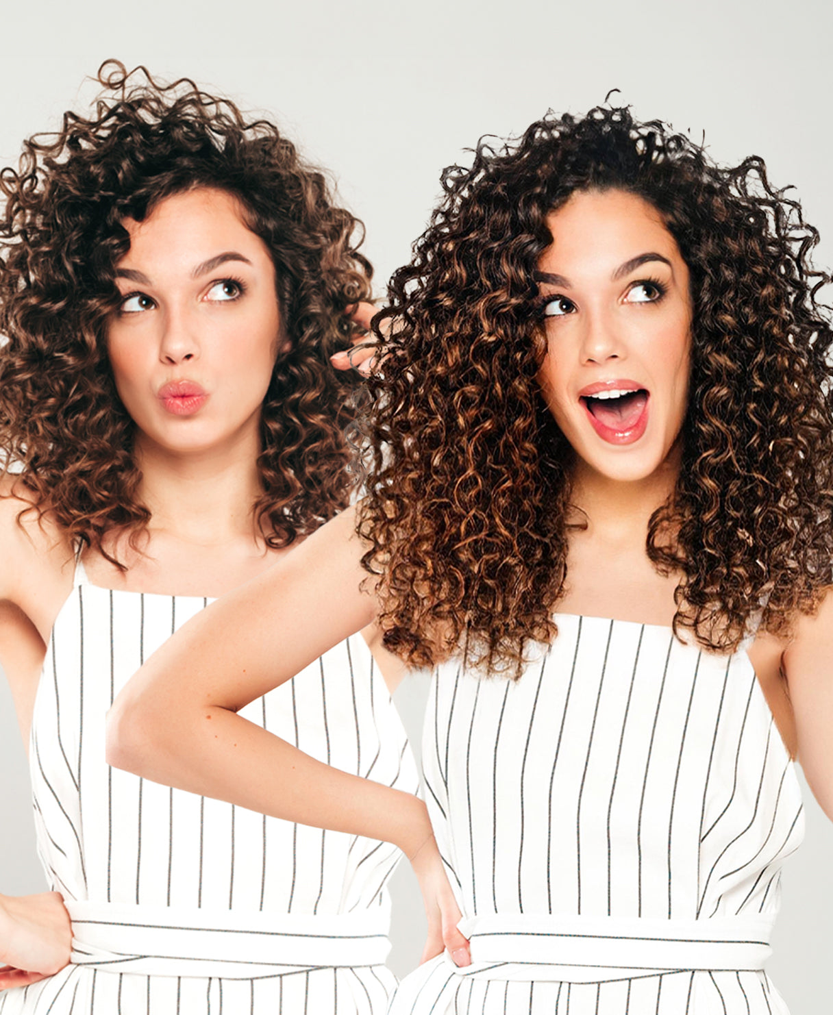 curly (3A curls) clip-in hair extensions mocha balayage. – Irresistible Me