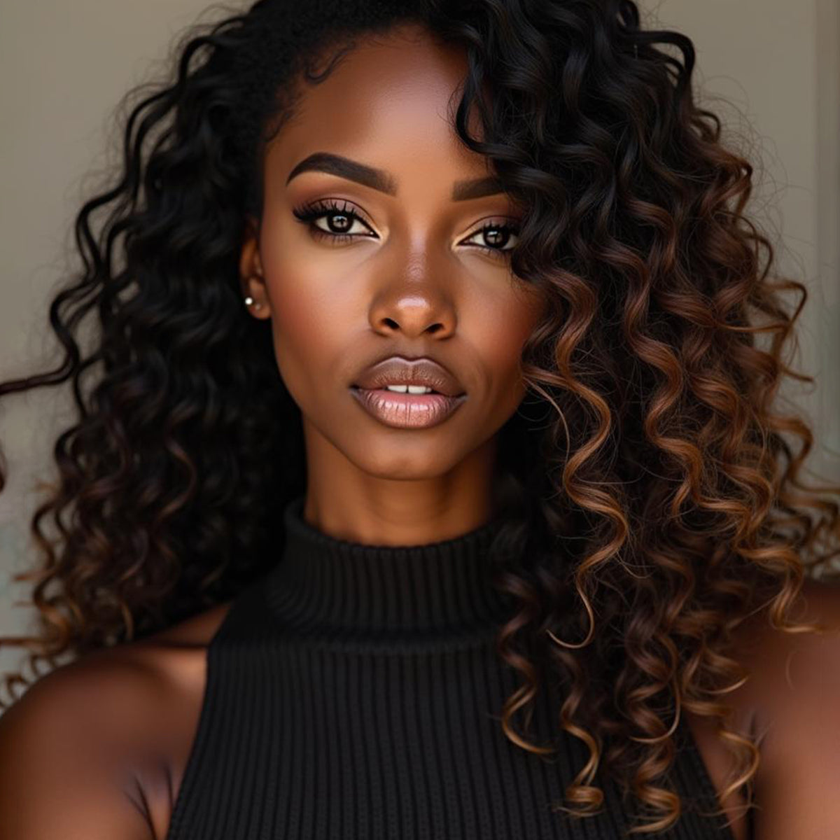 curly (3A curls) clip-in hair extensions mocha balayage. – Irresistible Me