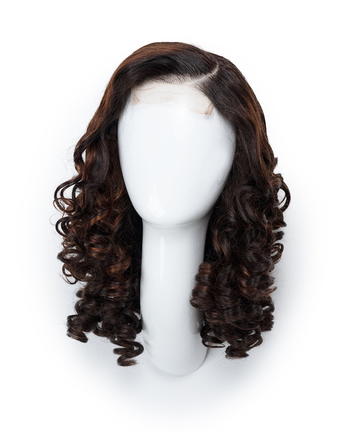 4x4 lace front human wig - 18" 3a curly brown highlights. – Irresistible Me