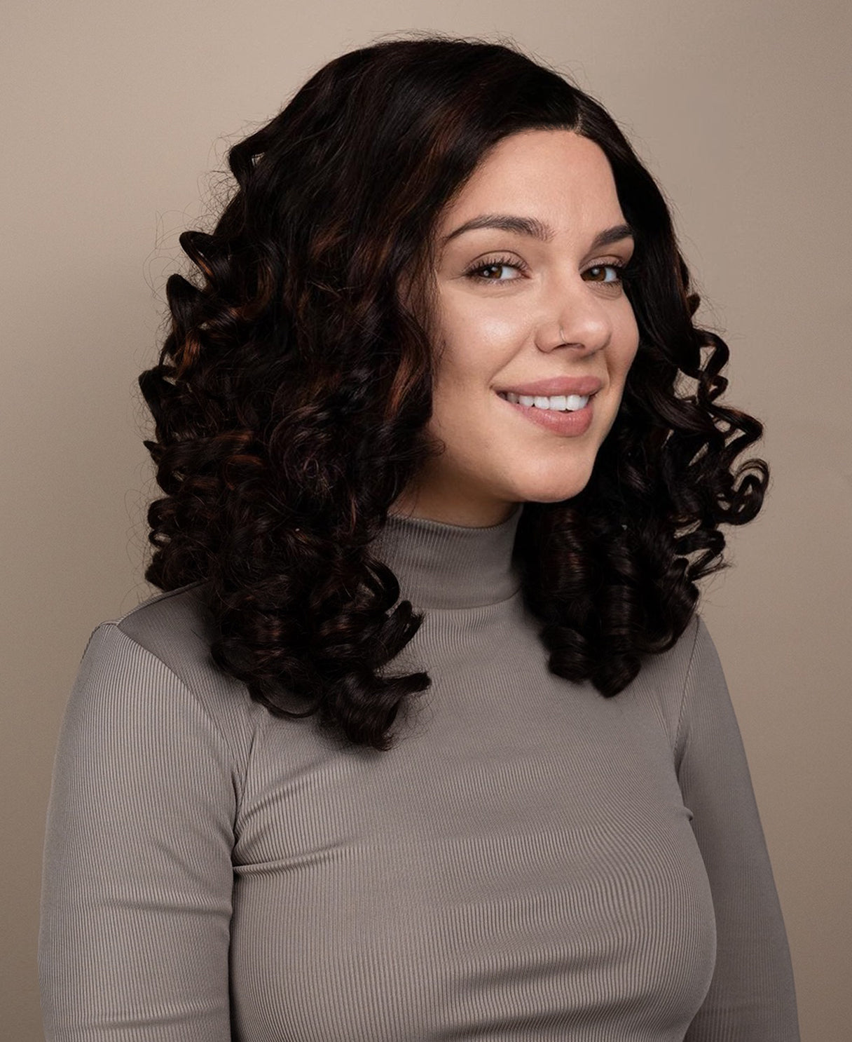 4x4 lace front human wig - 18" 3a curly brown highlights. – Irresistible Me