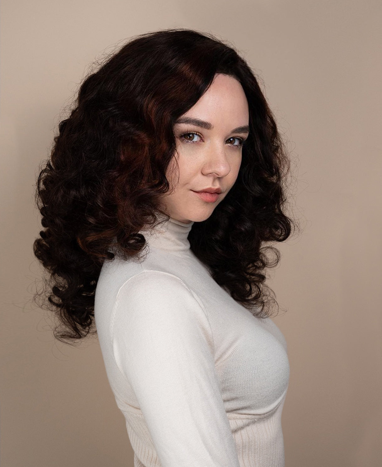 4x4 lace front human wig - 18" 3a curly brown highlights. – Irresistible Me