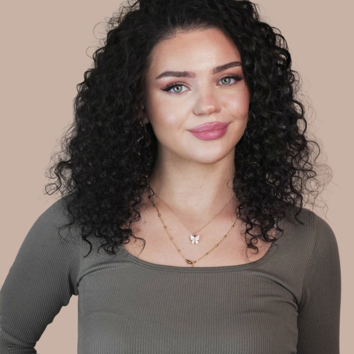 lace front human wig - 14" 3A curly natural black. – Irresistible Me