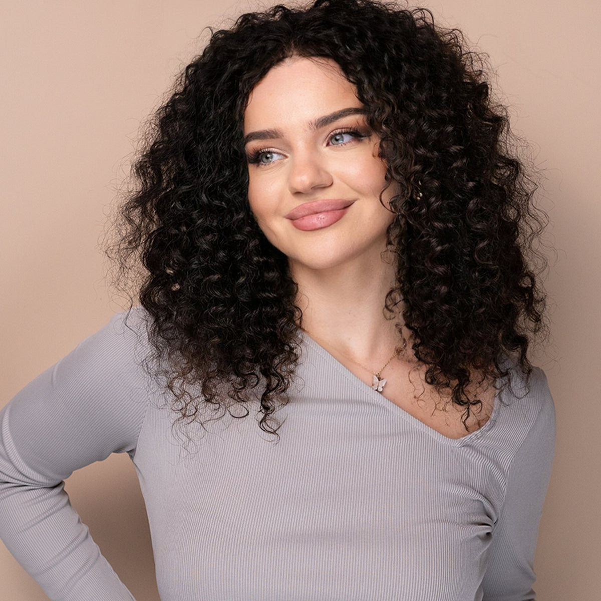 lace front human wig - 16" 3a curly natural black. – Irresistible Me