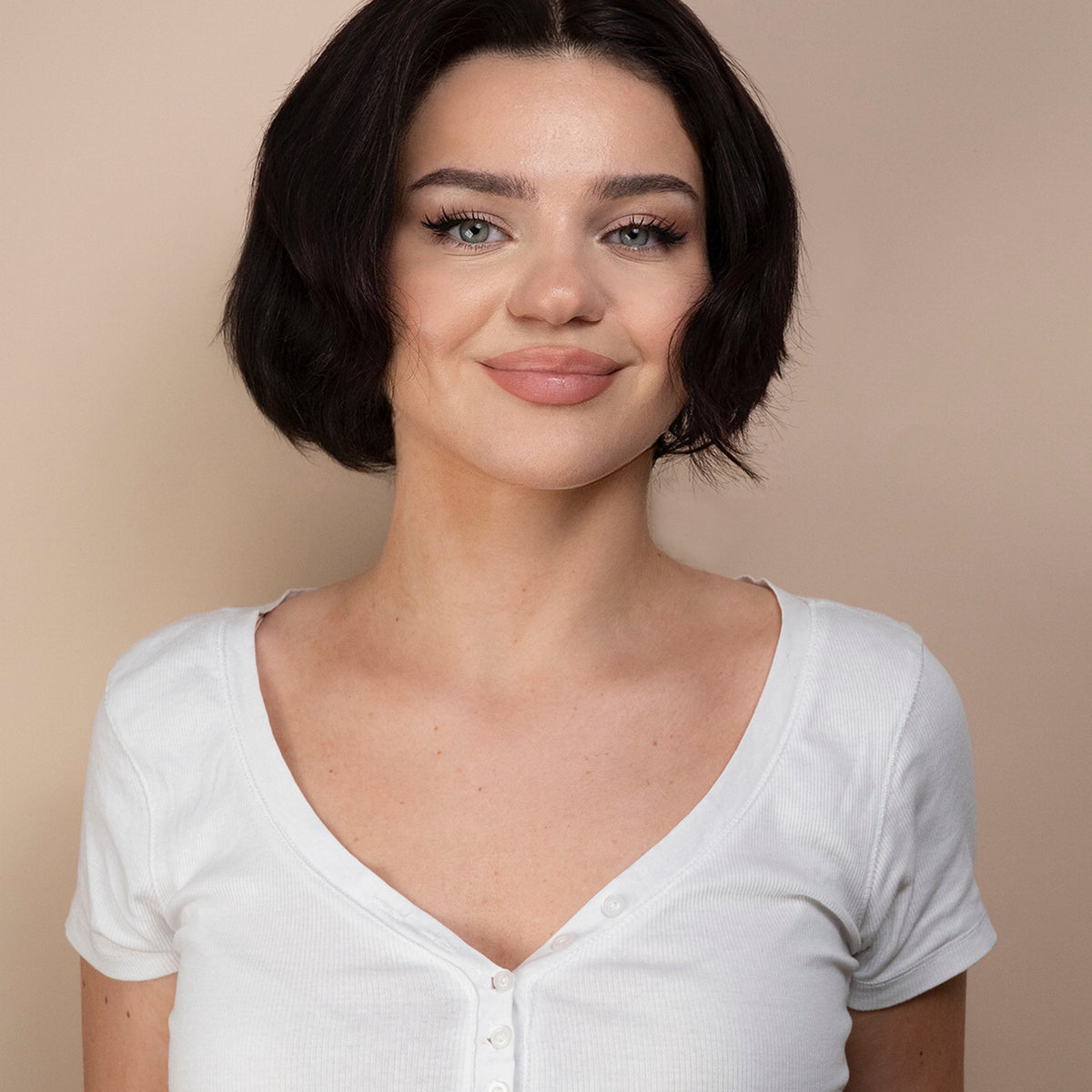 wedge lace front human wig - 8" dark brown. – Irresistible Me