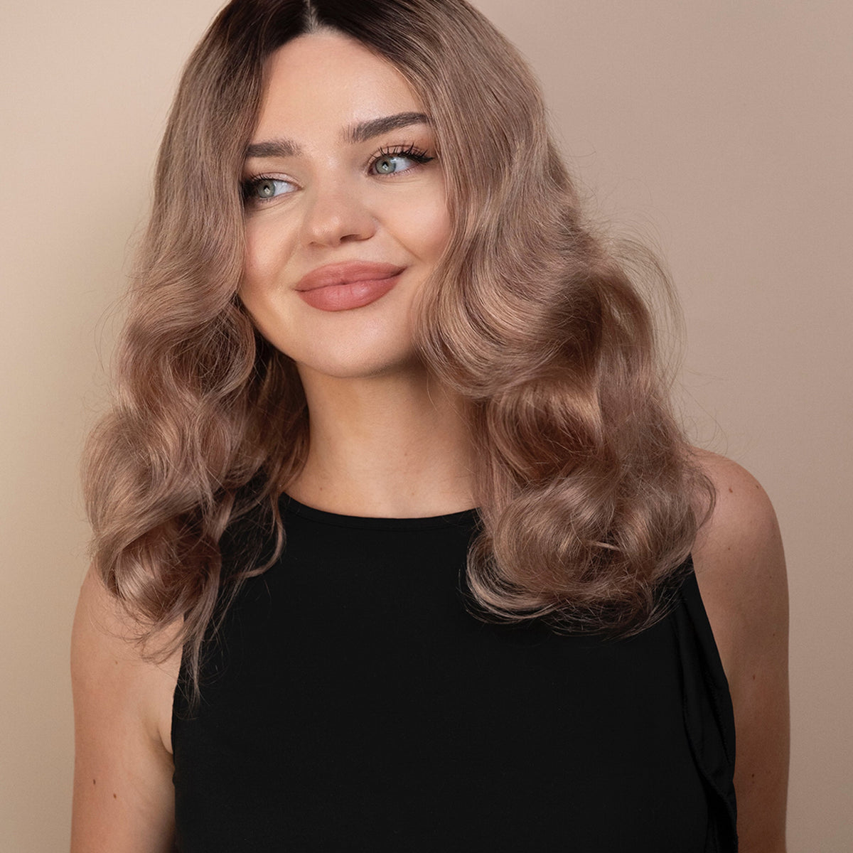 soft curls front lace wig - 14" rooted champagne blonde. – Irresistible Me