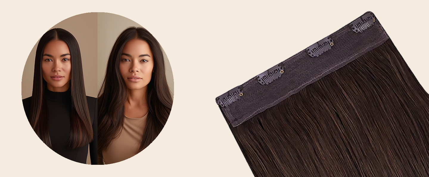 clip-in volumizer medium brown. – Irresistible Me
