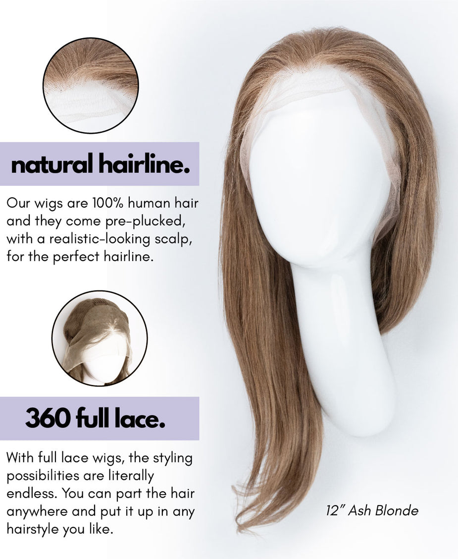 full lace human wig - 14" chocolate brown. – Irresistible Me